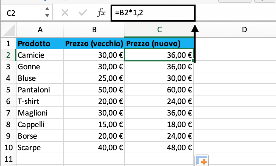Calcolare le percentuali in Excel mediante formule - IONOS