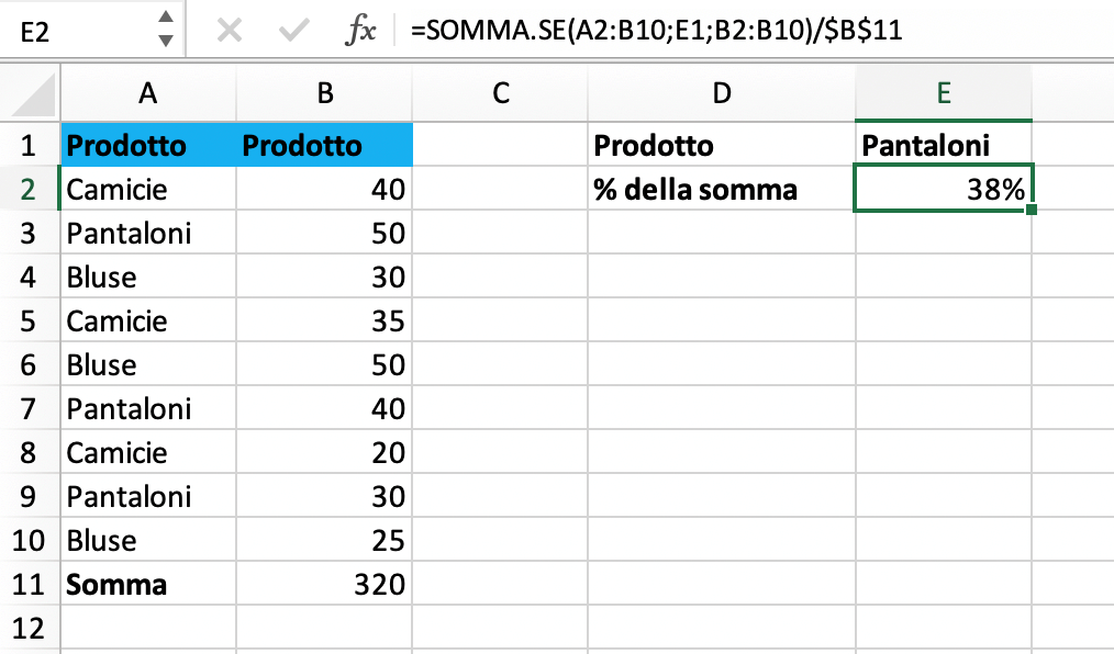 Calcolare Le Percentuali In Excel Mediante Formule Ionos