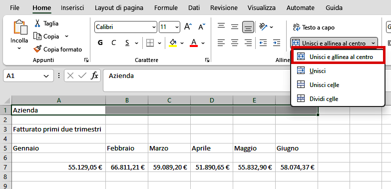 Come unire le celle in Excel: una spiegazione - IONOS