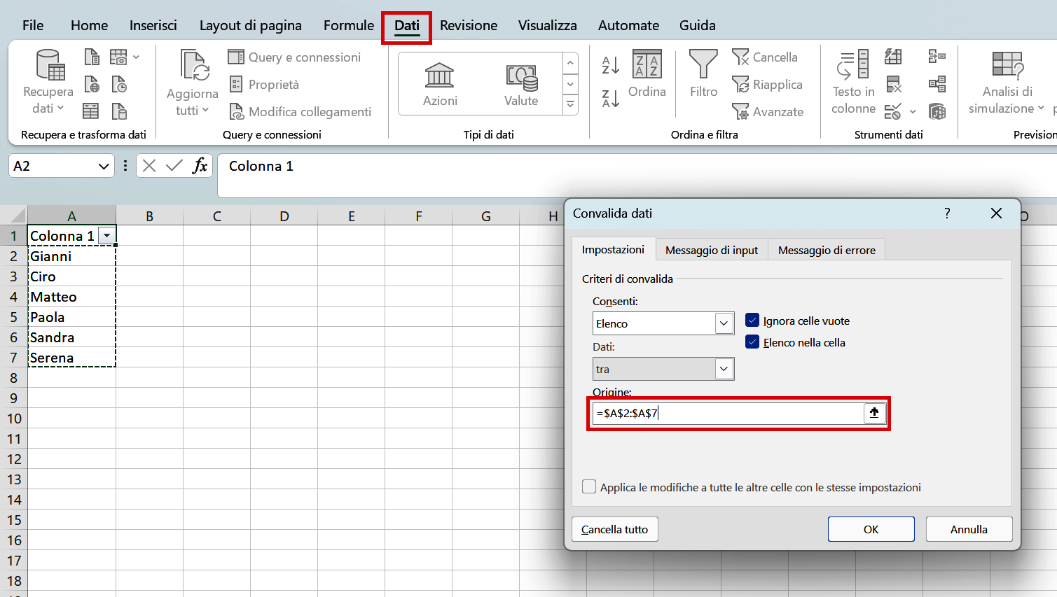 Modificare elenchi a discesa di Excel: come fare - IONOS